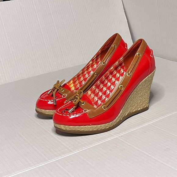 Milly | Shoes | Milly X Top Slider Patent Leather Wedge Loafers | Poshmark
